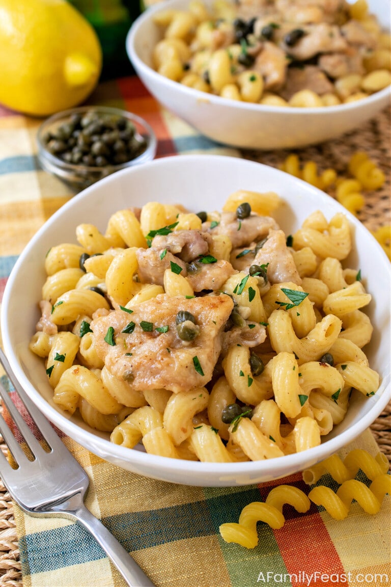 Chicken Picatta Pasta - A Family Feast®